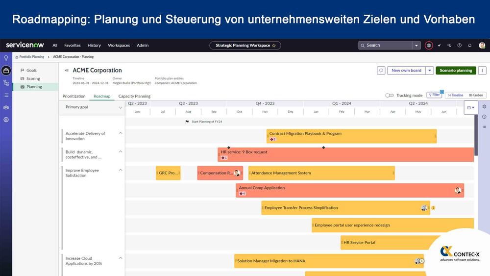 Vergleich Sciforma 7.1 · ServiceNow SPM